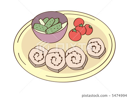 Western side dishes plate (color) - Stock Illustration [5474994] - PIXTA