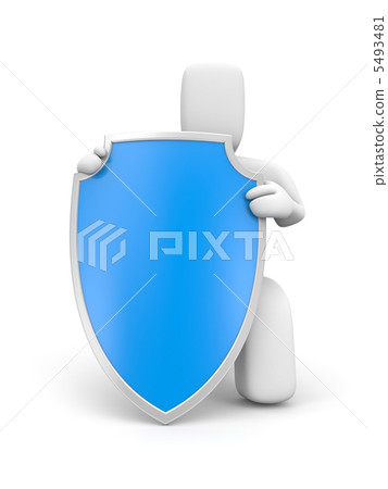 Person hold shield - Stock Illustration [5493481] - PIXTA