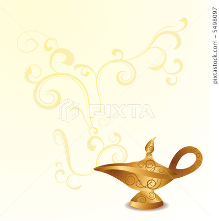 vector magic old arabian oil lamp - Stock Illustration [5498097] - PIXTA