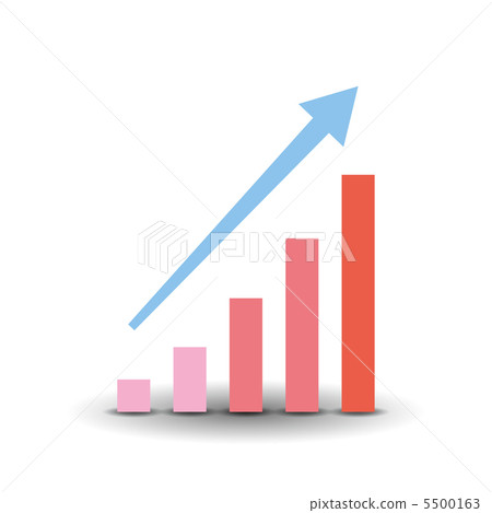 Bar graph and arrow - Stock Illustration [5500163] - PIXTA
