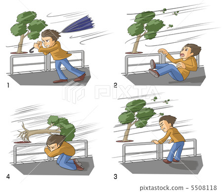 Wind speed level (4 levels - Stock Illustration [5508118] - PIXTA