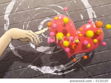 A finger pointing heart - Stock Illustration [5510197] - PIXTA