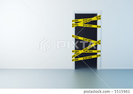 police line on the doorway - Stock Illustration [5515981] - PIXTA