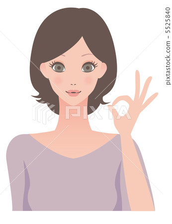 Female / OK sign / illustration - Stock Illustration [5525840] - PIXTA