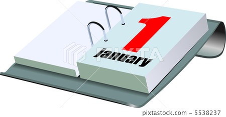 Vector illustration of desk calendar. 1 january - Stock Illustration ...