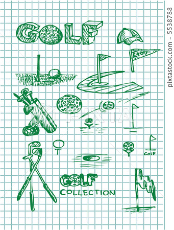 hand drawn golf illustrations - Stock Illustration [5538788] - PIXTA