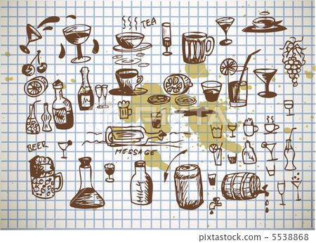hand drawn drinks - Stock Illustration [5538868] - PIXTA