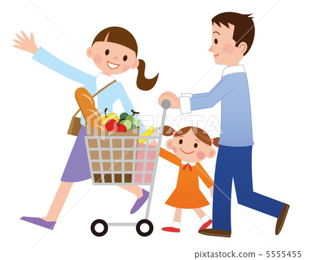 Shopping with family - Stock Illustration [5555455] - PIXTA