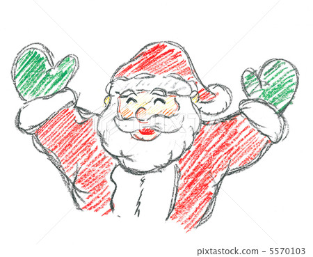 Santa Claus drawn with crayon - Stock Illustration [5570103] - PIXTA