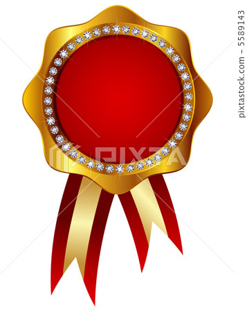 Medal Frame Diamond Ribbon - Stock Illustration [5589143] - PIXTA