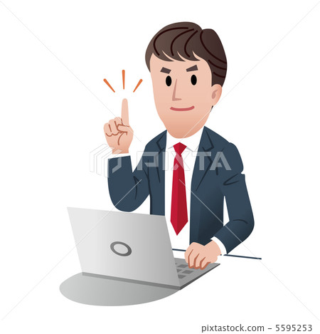 Number One index finger businessman... - Stock Illustration [5595253 ...