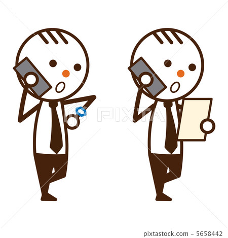Line drawing male call - Stock Illustration [5658442] - PIXTA