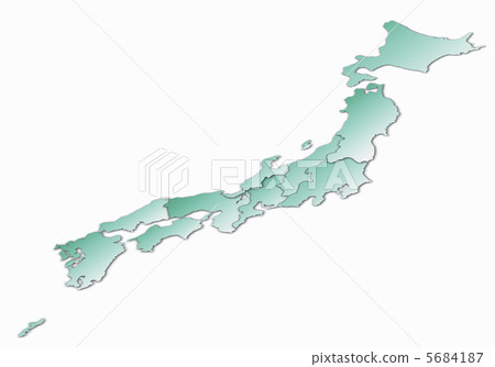 Japanese Archipelago Area Map - Stock Illustration [5684187] - PIXTA