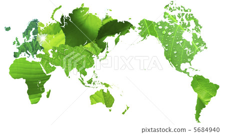 Leaf's world map - Stock Illustration [5684940] - PIXTA