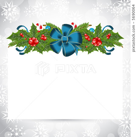 Christmas elegant card with holiday decoration - Stock Illustration ...