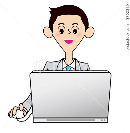 A man who operates a personal computer - Stock Illustration [5702359 ...