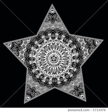 Silver star black background - Stock Illustration [5713479] - PIXTA