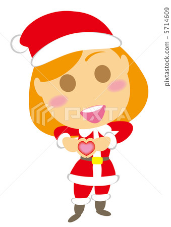 Santa Lady imitating a heart with fingers - Stock Illustration [5714609 ...