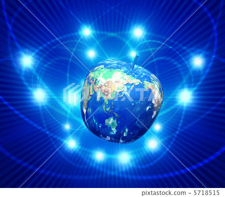 Apple network surrounding the apple Earth - Stock Illustration [5718515 ...