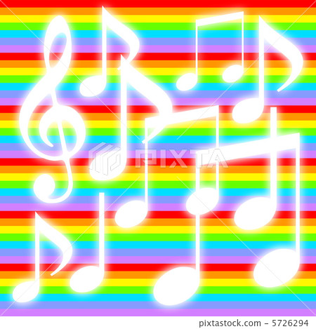Notes and rainbow background - Stock Illustration [5726294] - PIXTA