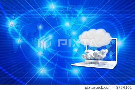 Internet World Map / Cloud Computing - Stock Illustration [5754101] - PIXTA
