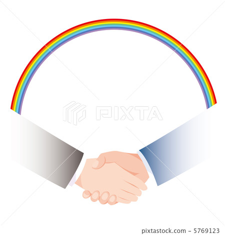 Handshake and rainbow - Stock Illustration [5769123] - PIXTA