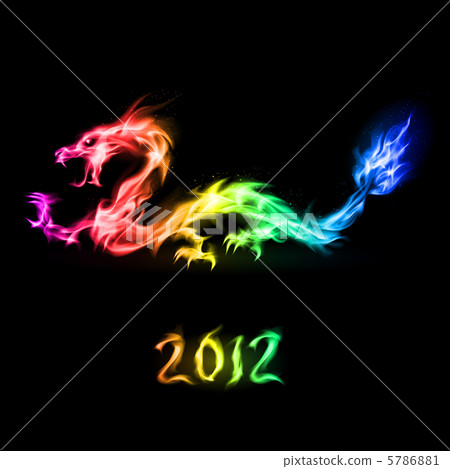 Fire rainbow Dragon - Stock Illustration [5786881] - PIXTA