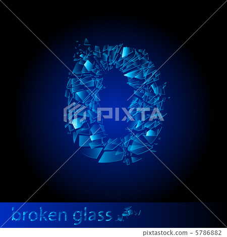 Broken glass - digit zero - Stock Illustration [5786882] - PIXTA