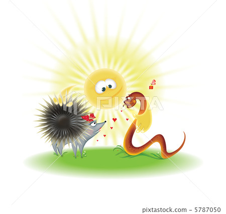 Nicer hedgehog and snake - Stock Illustration [5787050] - PIXTA