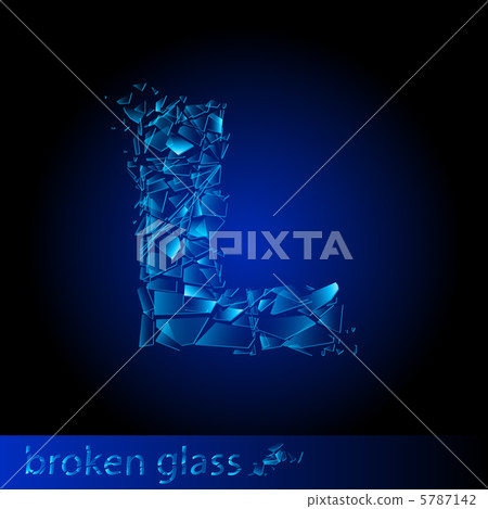One letter of broken glass - L - Stock Illustration [5787142] - PIXTA