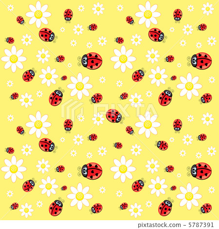 Seamless ladybug pattern - Stock Illustration [5787391] - PIXTA
