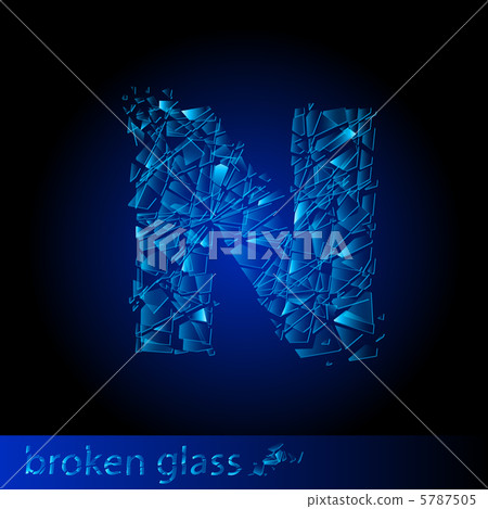One letter of broken glass - N - Stock Illustration [5787505] - PIXTA