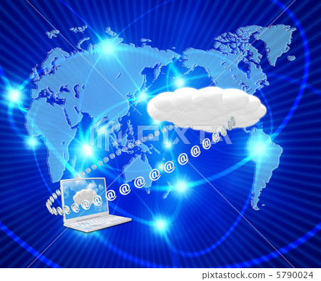 Internet World Map / Cloud Computing - Stock Illustration [5790024] - PIXTA