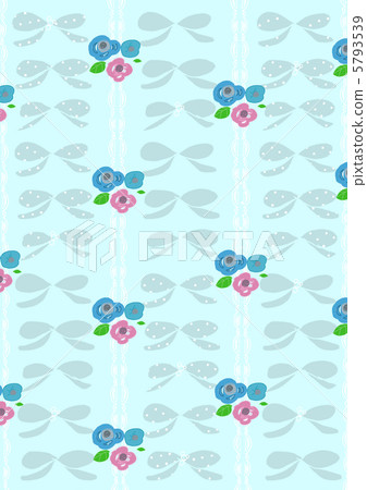 Gentle mint color ribbons and flowers - Stock Illustration [5793539 ...