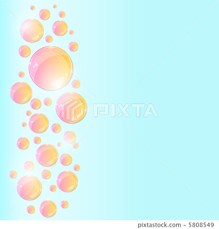 Pink Round Shiny Bubbles on Light Blue Background - Stock Illustration ...