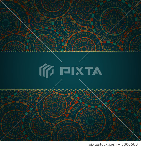 Dark Blue Card with Round Pattern - Stock Illustration [5808563] - PIXTA