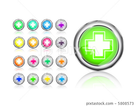 colorful first aid and help buttons set - Stock Illustration [5808573 ...