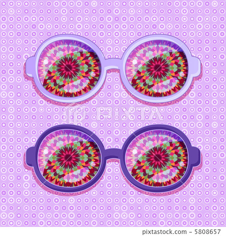 Violet Frame with Abstract Flower Glasses - Stock Illustration [5808657 ...