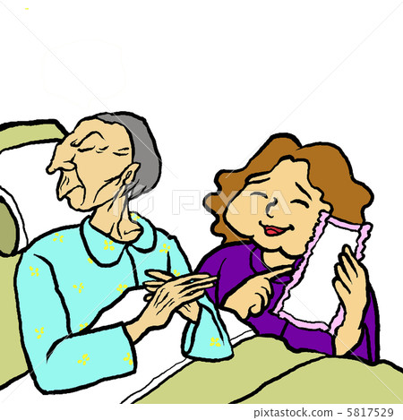 Elderly women who refuse to accept duty as a... - Stock Illustration ...