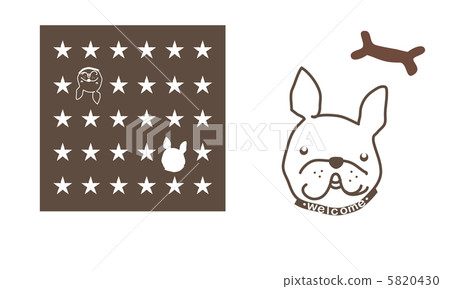 Signboard dog French bulldog - Stock Illustration [5820430] - PIXTA