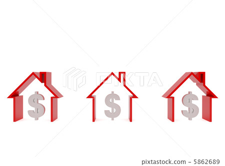 Three houses - Stock Illustration [5862689] - PIXTA