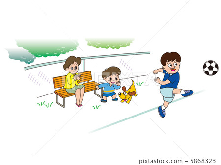 Parents who support football on the bench - Stock Illustration [5868323 ...