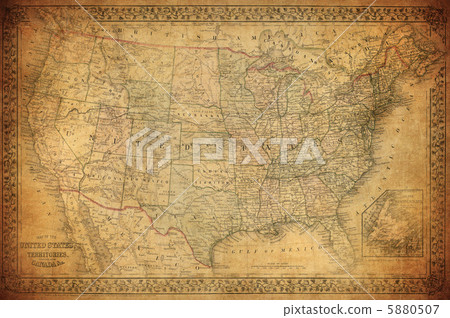 Vintage map of United States 1867 - Stock Illustration [5880507] - PIXTA