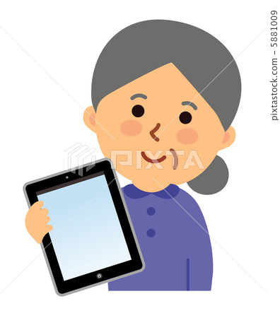 Granny with ipad - Stock Illustration [5881009] - PIXTA