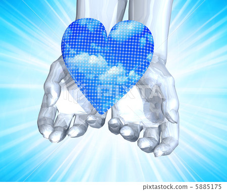 Heart mark solar panel on hand - Stock Illustration [5885175] - PIXTA