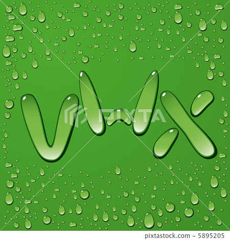 Water drop letters on green background - Stock Illustration [5895205 ...