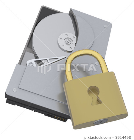 Hard disk and key - Stock Illustration [5914498] - PIXTA