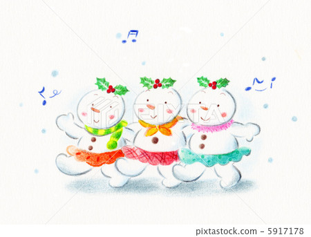Snowman dance - Stock Illustration [5917178] - PIXTA