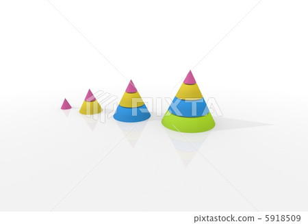 Four quarter cone shape - Stock Illustration [5918509] - PIXTA