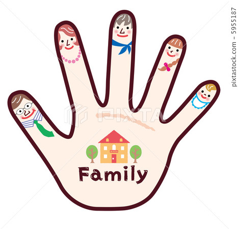 Five-finger family - Stock Illustration [5955187] - PIXTA